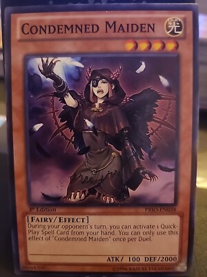 Condemned Maiden - 1st Edition- Yugioh Light Monster - Vintage | eBay