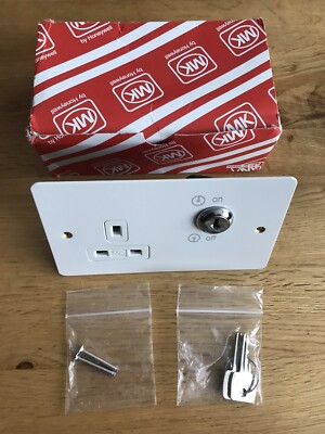 Mk White 13 Amp Socket Key Operated K14355WHIW Cleaners 230V | eBay UK