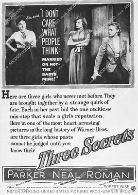 6907-001 Eleanor Parker Patricia Neal Ruth Roman film Three Secrets ...