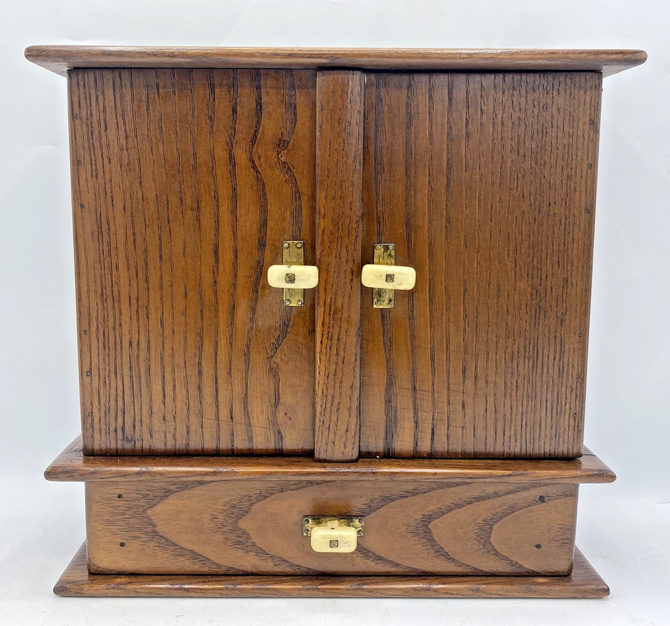 Antique french 1930's wood smoker cabinet with pipes Art Deco | eBay