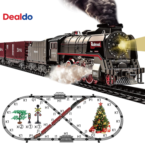 Train Set for Kids, Electric Train Toys with Realistic Light Sounds ...