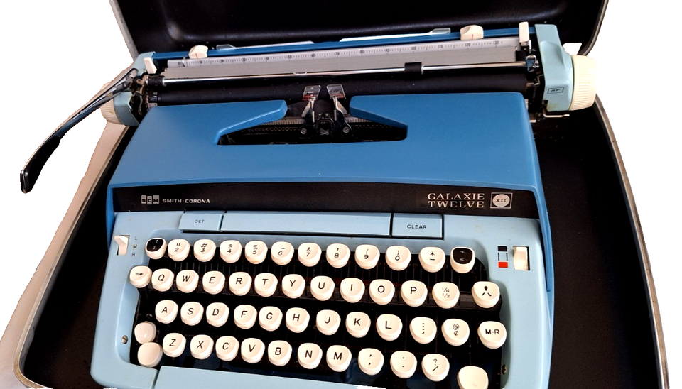 Vintage Smith-Corona Galaxie Twelve Typewriter Atomic Blue w/ Case ...