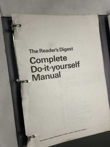 Readers Digest Complete Do-It-Yourself Manual Book 2 Projects Binder ...