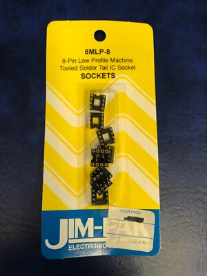 Jim-Pak 8 Pin Low Profile Machine Tooled Solder Tail IC Socket #8MLP-8 ...