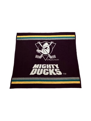 BIEDERLACK Vintage Anaheim Mighty Ducks Wool Yarn Throw Blanket Rare | eBay
