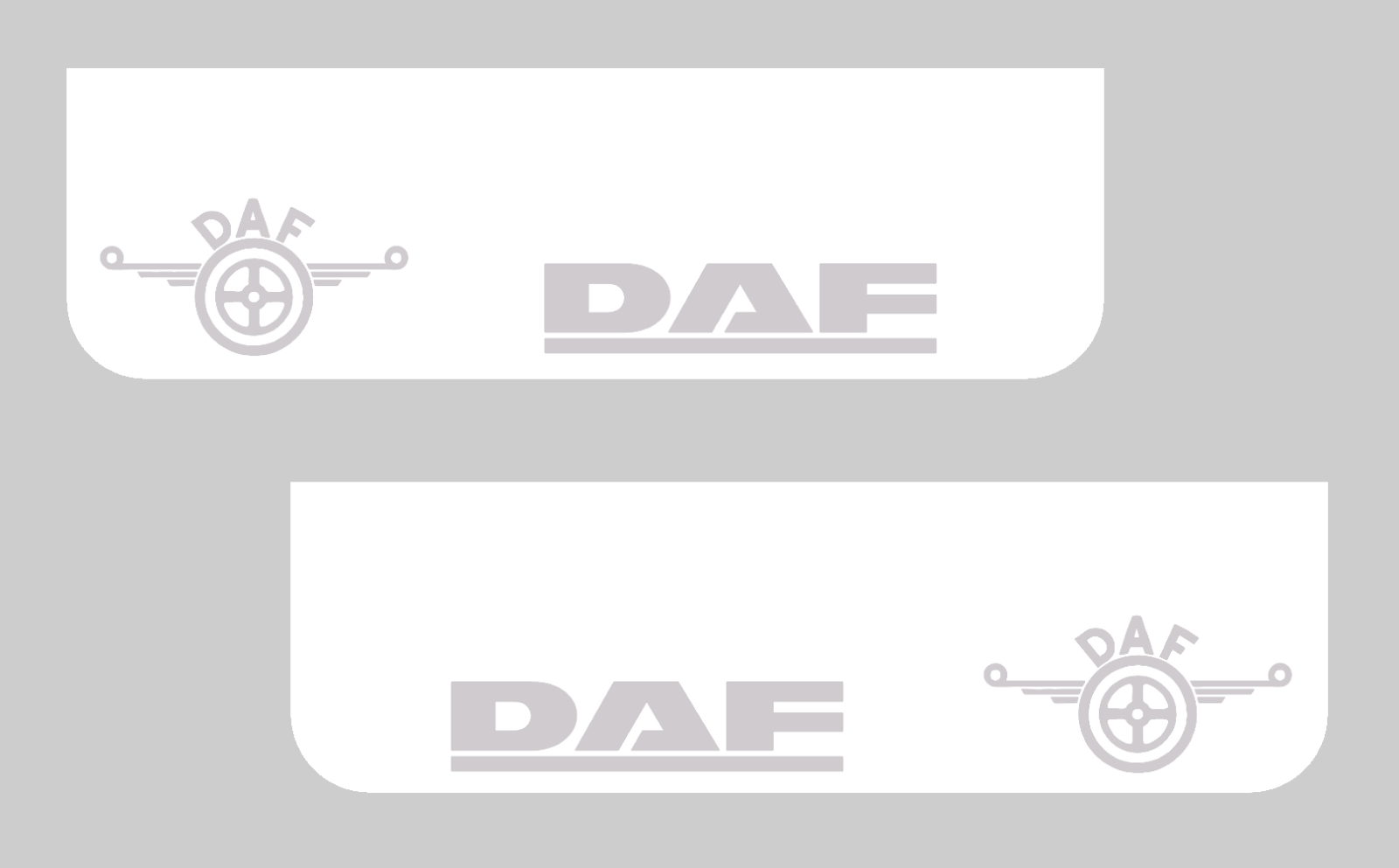 DAF Lorry HGV Truck Mudflaps 18x60cm Smooth White PVC Mud Flaps with ...