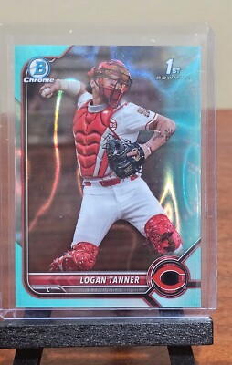 2022 Bowman Chrome Draft Logan Tanner Aqua Lava /199 Cincinnati Reds | eBay