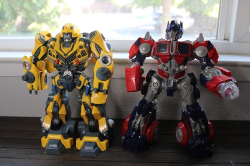 2006 Hasbro 11" Transformers Cyber Stompin Optimus Prime & Bumblebee | eBay