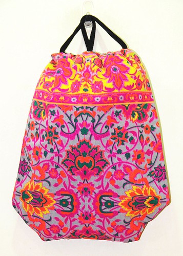 SALE Thai Hippie Backpack Purse String Bag Handmade Flower Print Twin ...