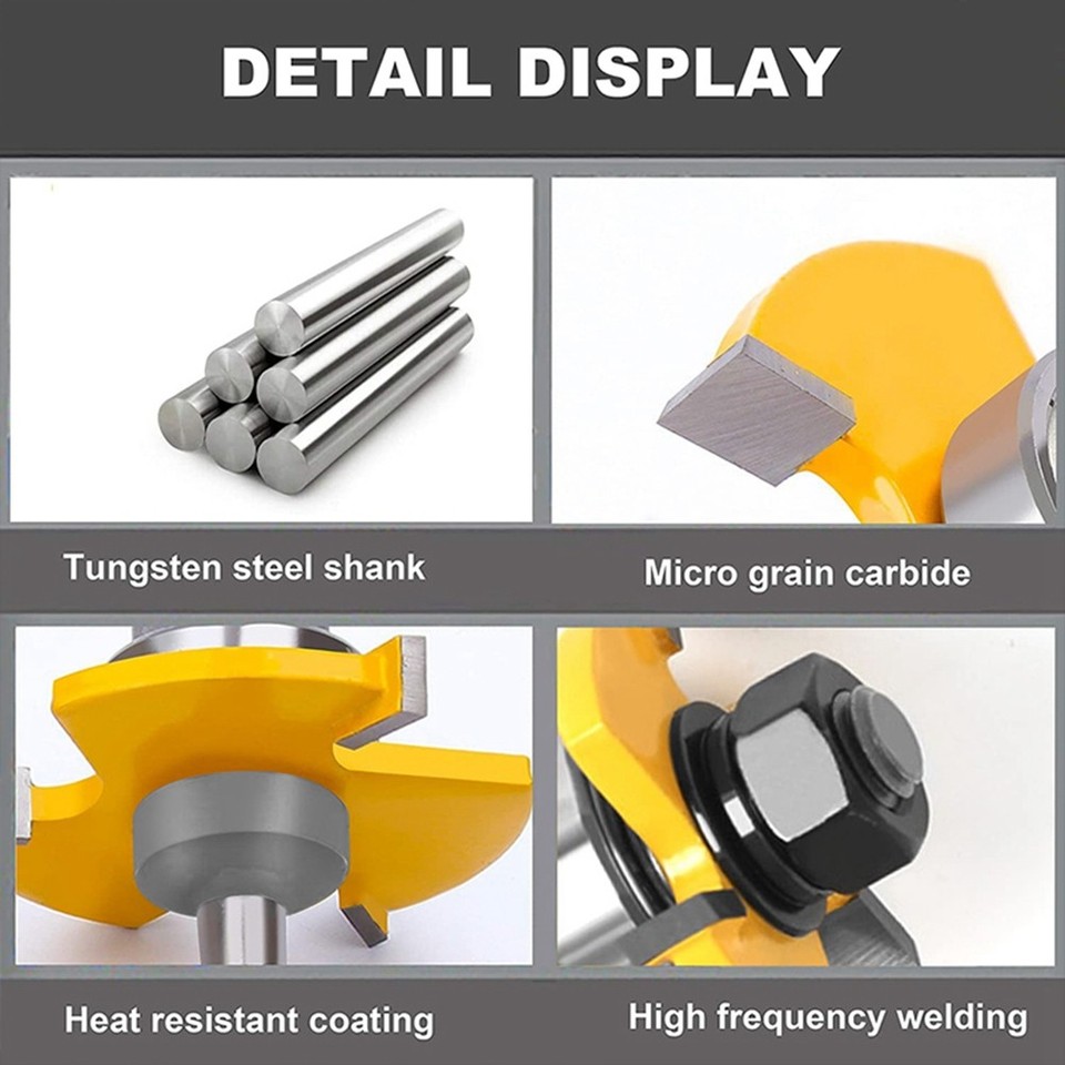 2Pcs 8Mm Shank Joint Assembly Router Bit Set Tongue & Groove T-Slot ...