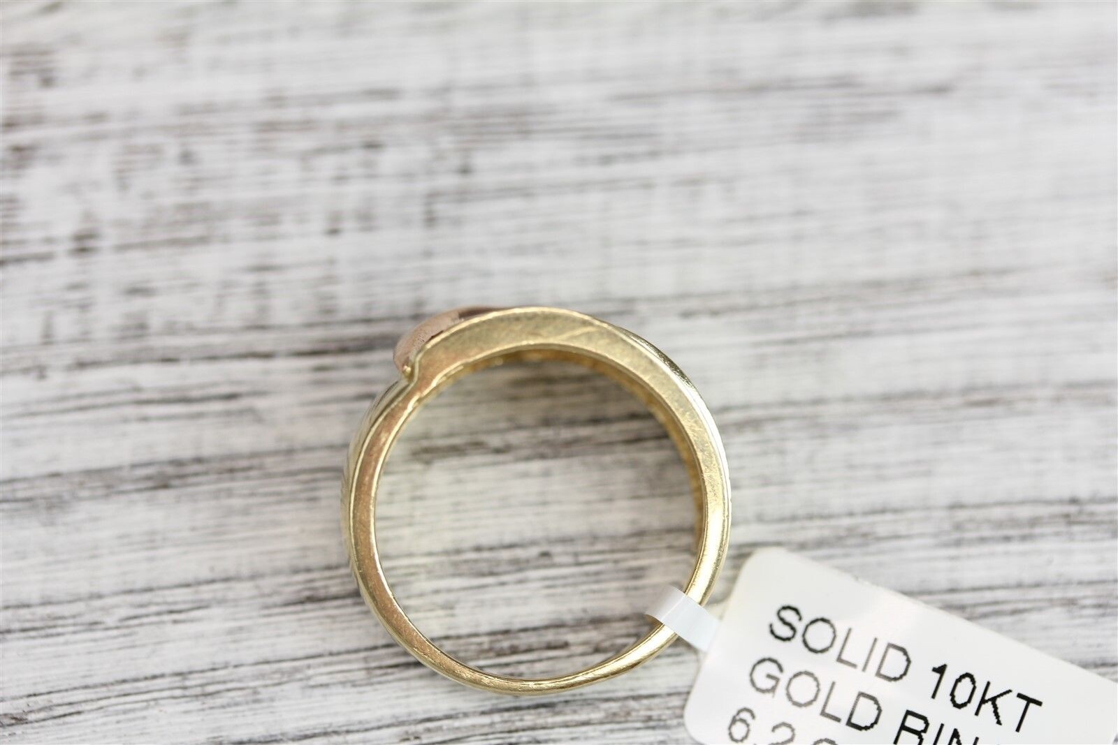 VINTAGE 10 K ROSE YELLOW GOLD RIBBED DESIGN RING LU… - Gem