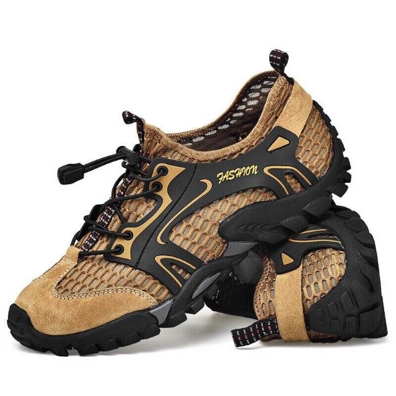 Mens Outdoor Sneakers Water Shoes Mesh Breathable Slipon Flats Hiking ...