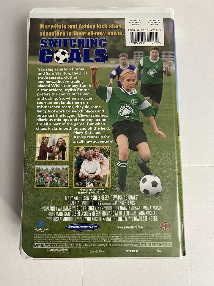 Switching Goals (VHS 2000, Clamshell) Mary-Kate Olsen, Ashley Olsen ...