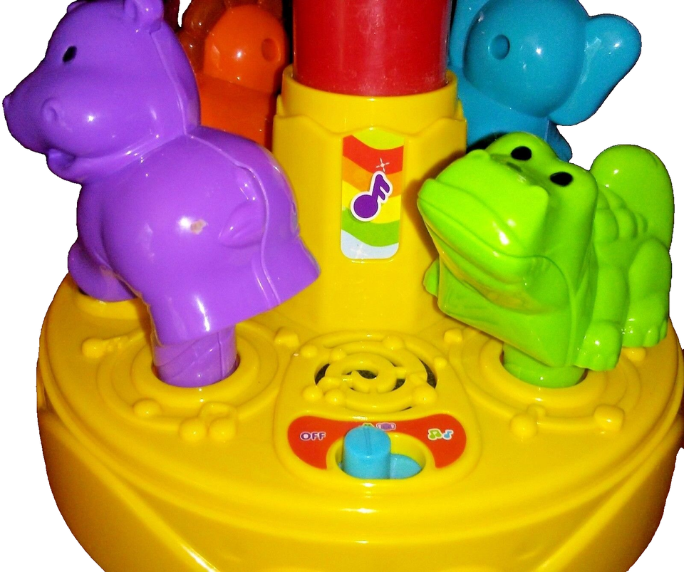 Vtech Spin & Learn Color Carousel Merry-Go-Round Hippo Gator Elephant ...