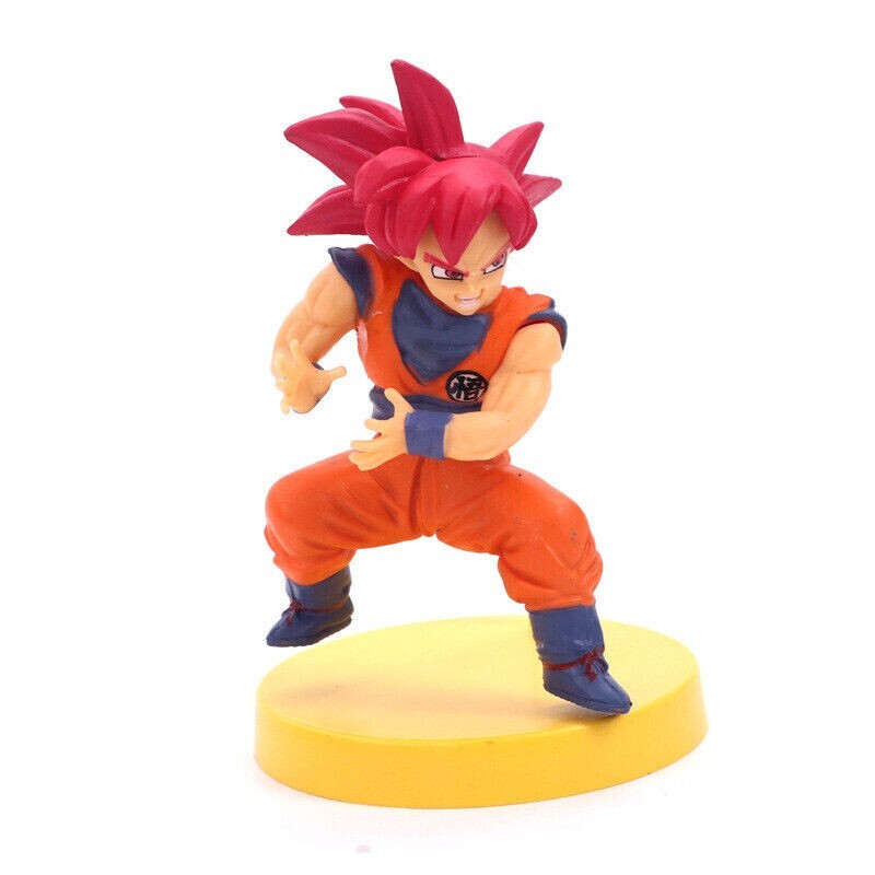 Dragon Ball Z Super Saiyan God Son Goku Satan 6 pc PVC Figures set 10cm ...