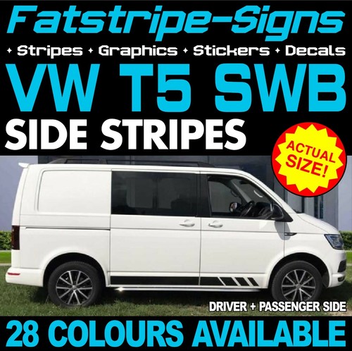 to fit VW T5 SWB SIDE STRIPES STICKERS GRAPHICS DECALS DAY VAN CAMPER ...