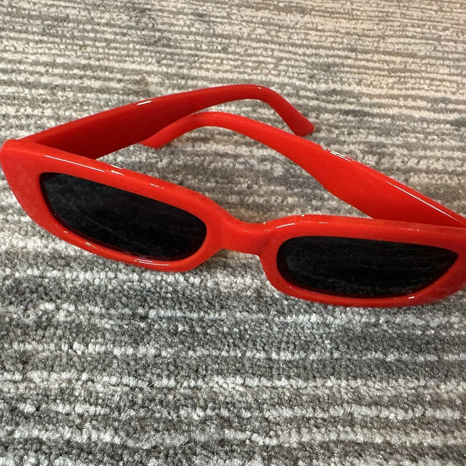 Retro Rectangle Sunglasses Y2K Sun Glasses UV400 Protection Eyewear Red ...
