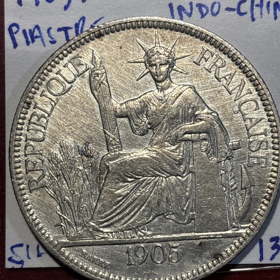 1905 A French Indo-china Silver Piastre Large Silver Coin Free Shipping ...
