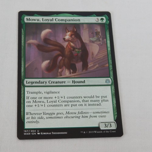 Mowu, Loyal Companion MTG 2019 Green Legendary Creature Hound War of ...