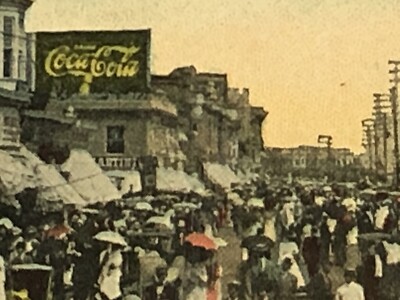 Postcard Atlantic City NJ Coca Cola Sign Steeplechase Pier Boardwalk ...