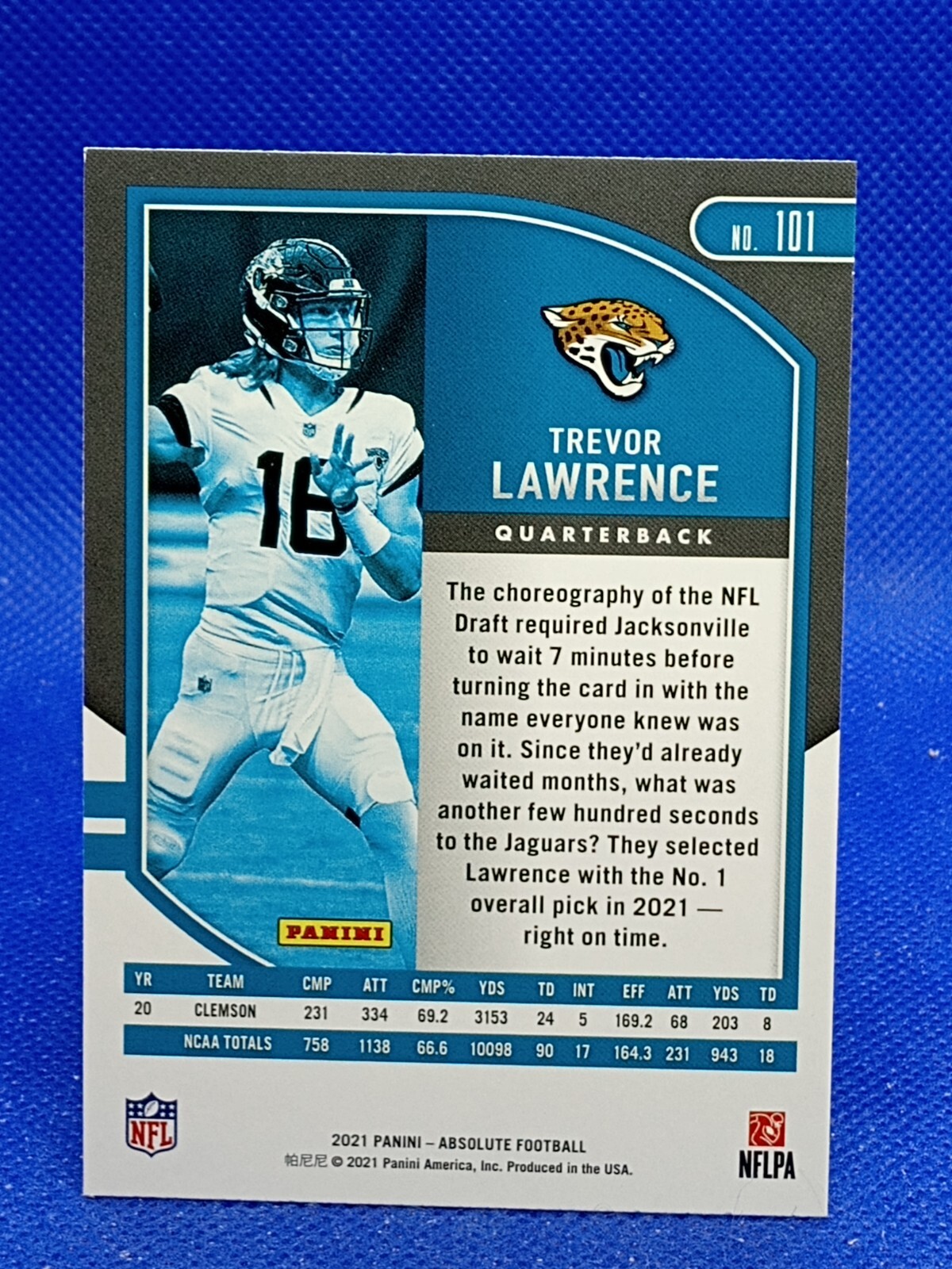 Trevor Lawrence ROOKIE CARD 2021 Panini Absolute #101 Jacksonville ...