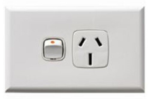 HPM EXCEL SINGLE POWERPOINT 240V 3-Pin Flat, High Gloss WHITE- 15A Or ...