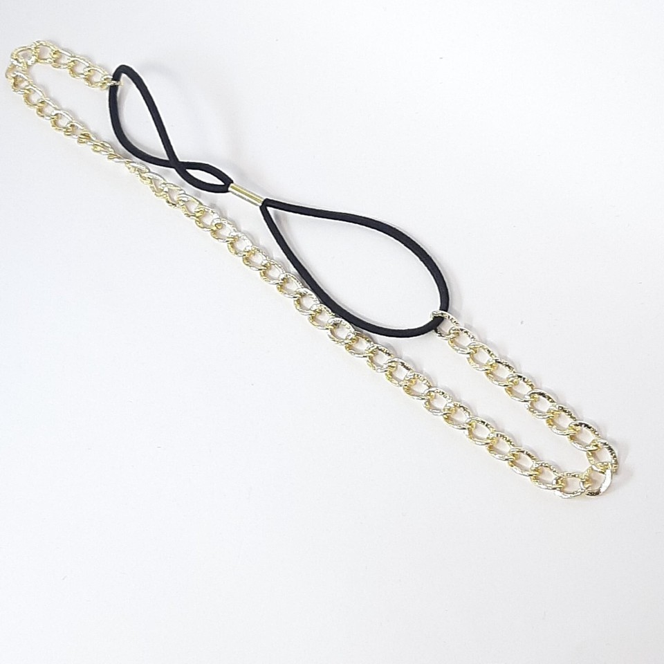 3xGold Slim Narrow Plastic Alice Hair Head band Accessory Chain Style ...