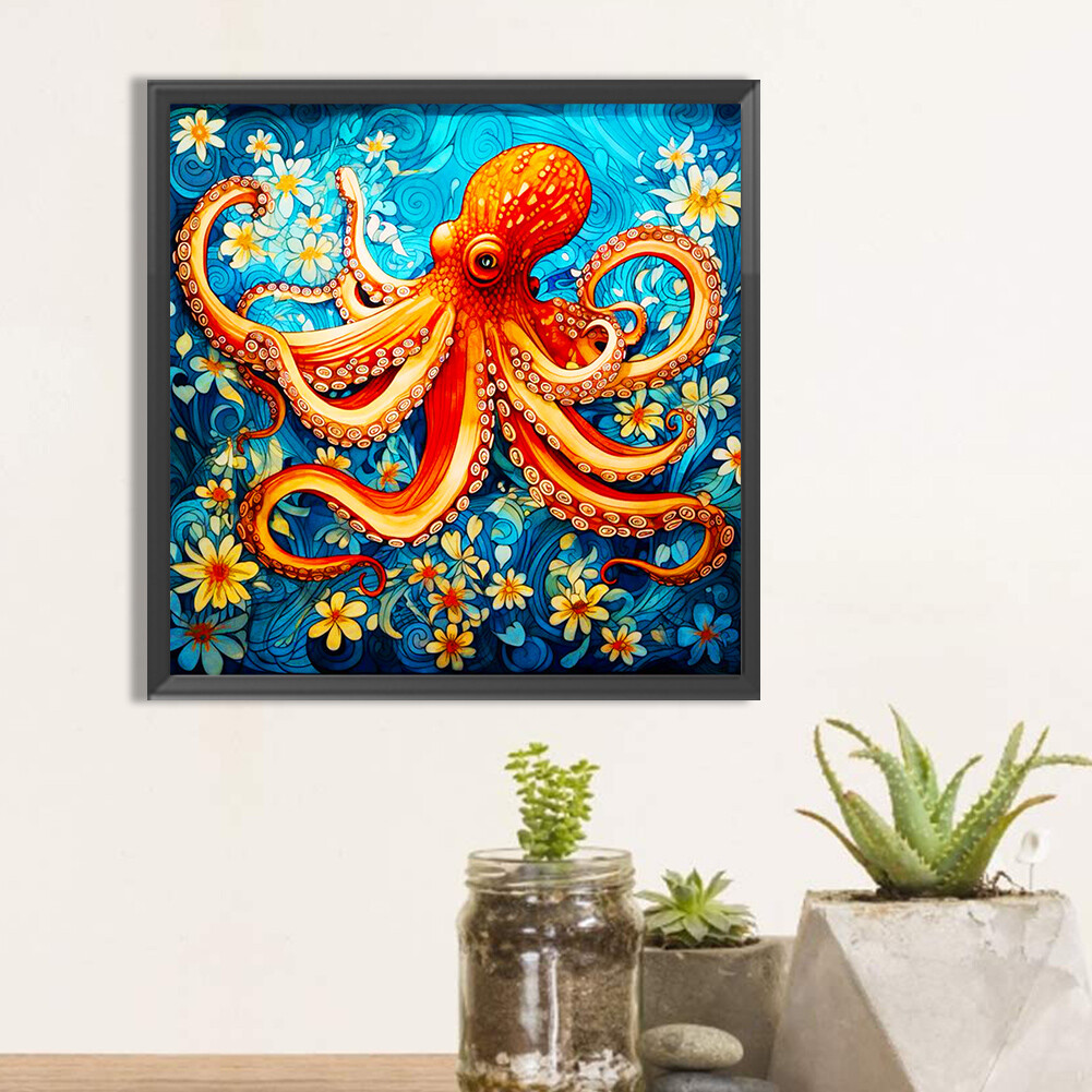 5D DIY Full Round Drill Diamond Painting Octopus Kit Home Decor Art ...