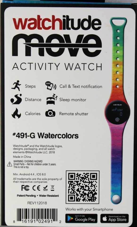 Activity Watch Watchitude Move Tracks Steps, Calories & Distance #491-G ...
