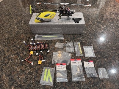 OMP M1 EVO RC Helicopter 5 Batteries Spektrum Rx Many Spare Parts ...