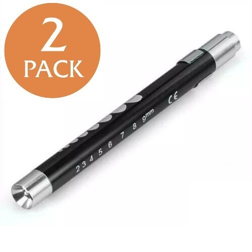 2X LED Medical First Aid Pen Light Flashlight Doctor Nurse EMT Black ...