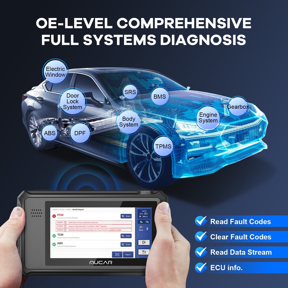 2026 MUCAR VO6 OBD2 Scanner Full Diagnostic Scan Key Programmer Tool ...