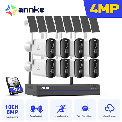 ANNKE 16CH 4MP Wireless Security Camera System Solar Battery Powered 2 ...