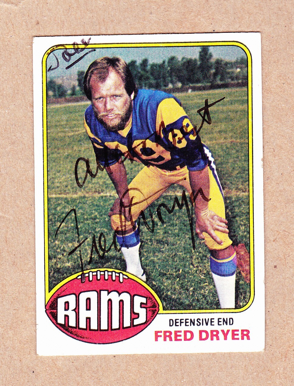Fred Dryer signed 1976 Topps card #252-Los Angeles Rams | eBay
