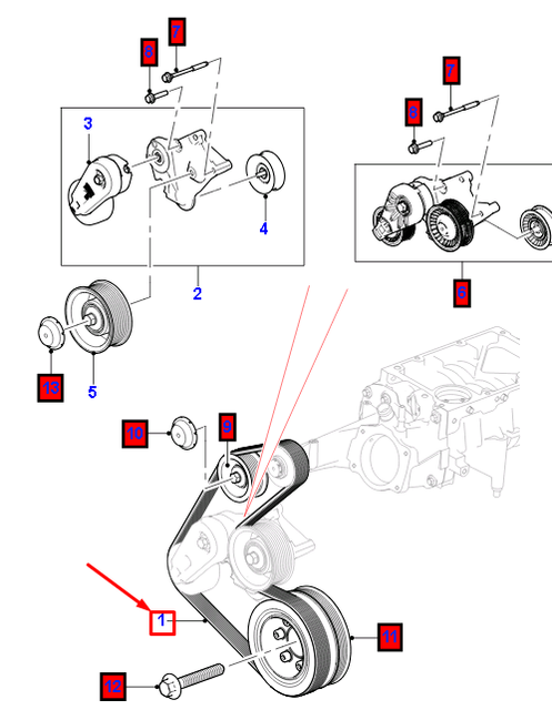 Genuine Jaguar XJ XF F-pace F Type 3.0 V6 5.0 V8 Supercharger Belt ...