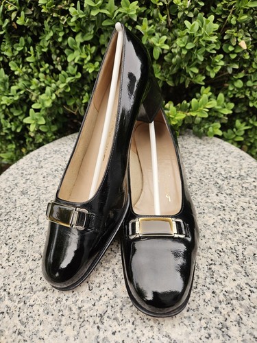 Salvatore Ferragamo Boutique Black Leather Pump Shoes Size 7.5B | eBay