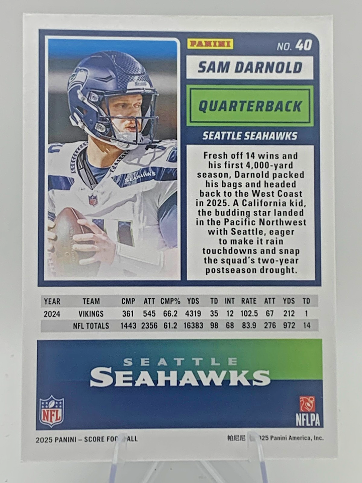 2025 Score - Sam Darnold #40 ⏩FAST SHIP⏩SEATTLE SEAHAWKS | eBay UK