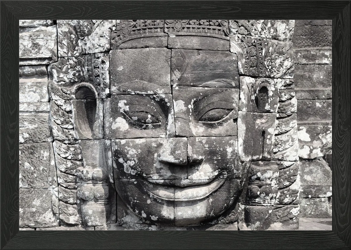 Angkor Wat Buddha face Framed Wall Art Poster Canvas Print Picture ...