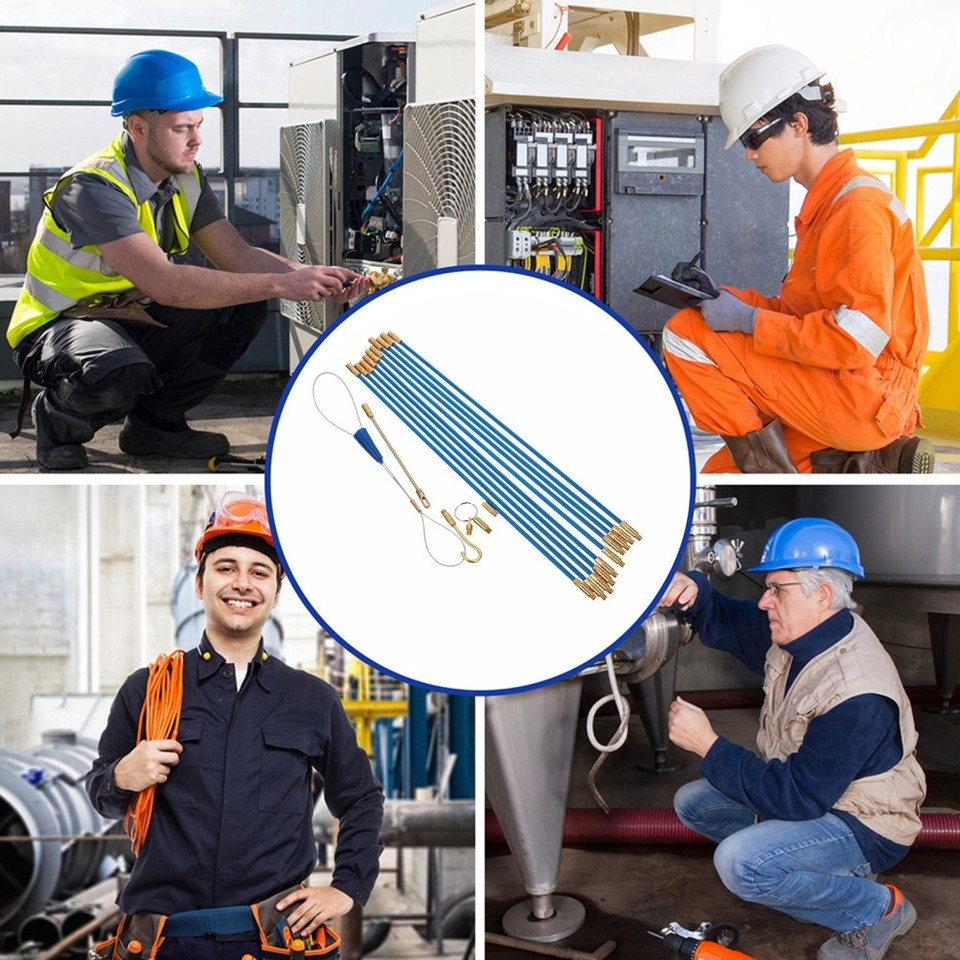 Wall Cable Set Fish Tape Wire Puller Kit Electrical Running Fishing Rod ...