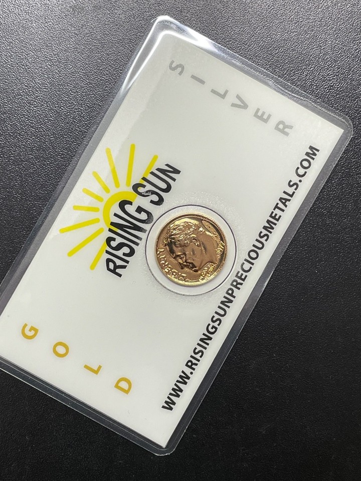 24k Gold plated Dime Authentic Genuine Legal Tender Rising Sun Precious ...