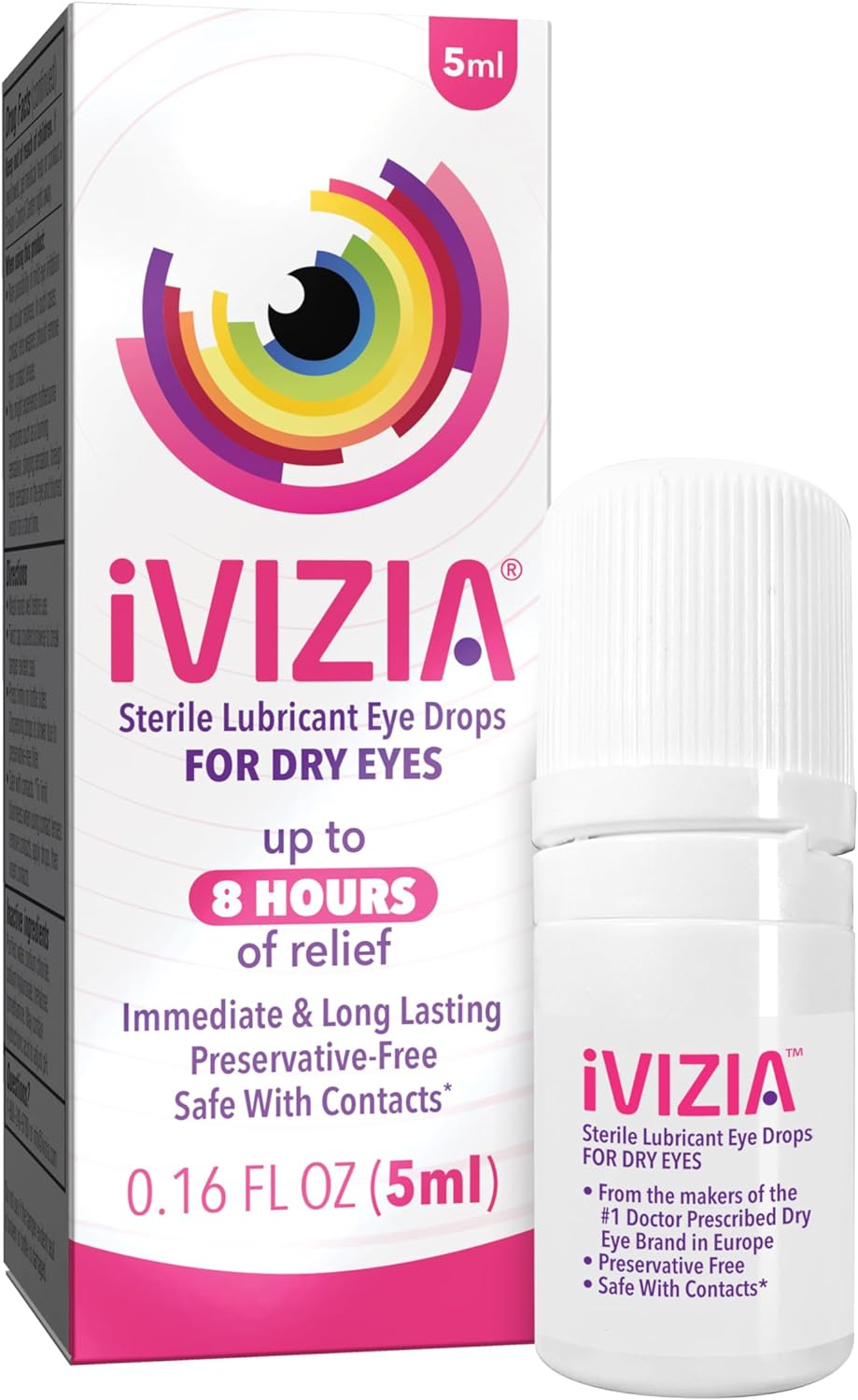 iVIZIA Sterile Lubricant Eye Drops for Dry Eyes RELIEF, MOISTURIZE ...