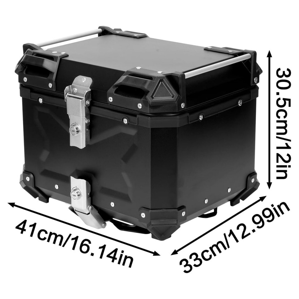 45L Motorcycle Rear Top Box Luggage Aluminium Alloy Tail Carrier Tool ...