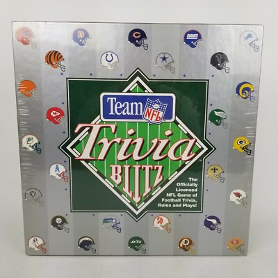 New Team NFL Trivia Blitz Board Game Vintage 1992 Sealed in Box Game ...