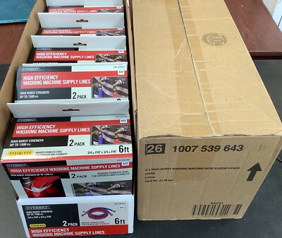 NEW EVERBILT 5 (2packs) 6’ High Efficiency Washing Machine Supply Lines ...