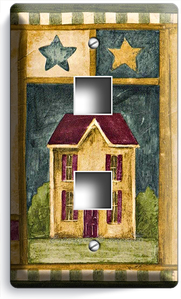 RUSTIC OLD AMERICAN COUNTRY HOUSE LIGHT SWITCH WALL PLATE OUTLET DINING ...