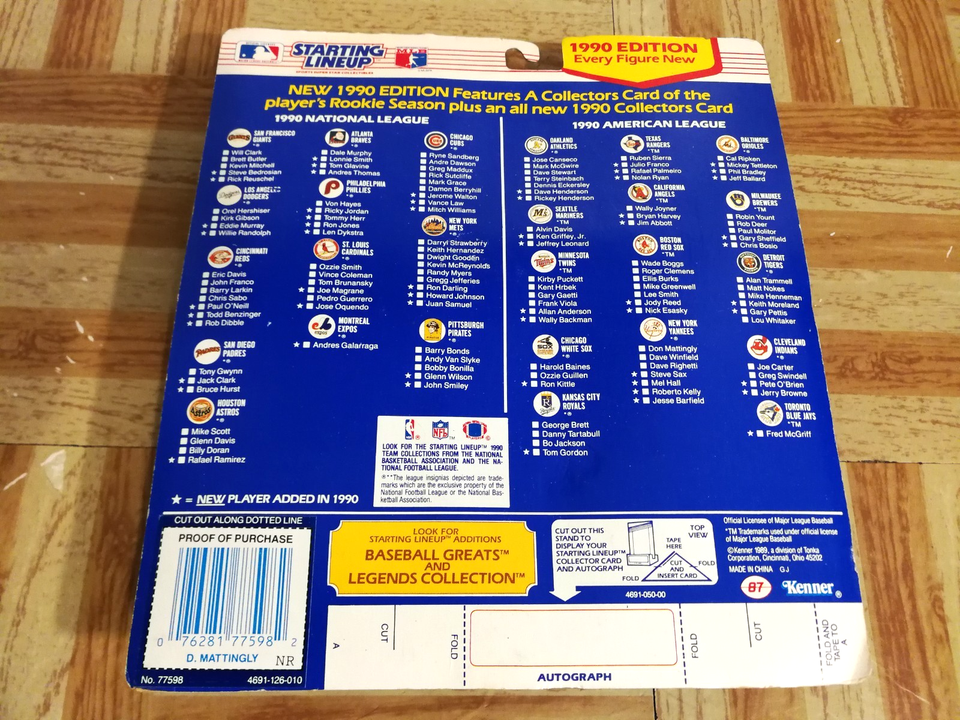 1990 Starting Lineup Don Mattingly New York Yankees SLU Figure Card ...