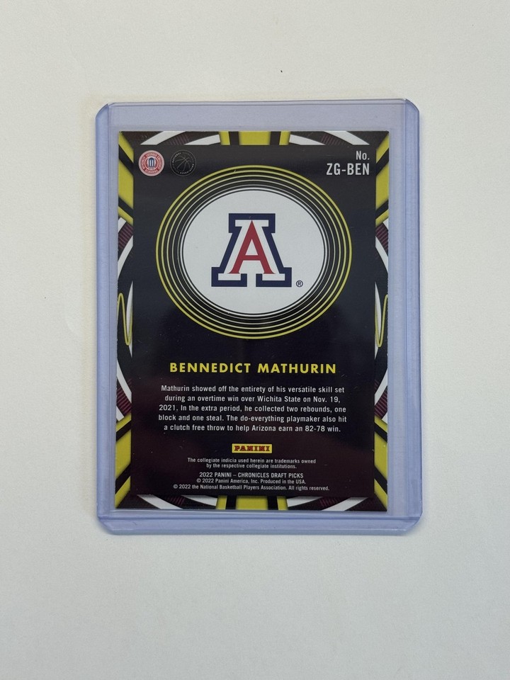 2022 Panini Chronicles Draft Picks Bennedict Mathurin Gamma Rays ...