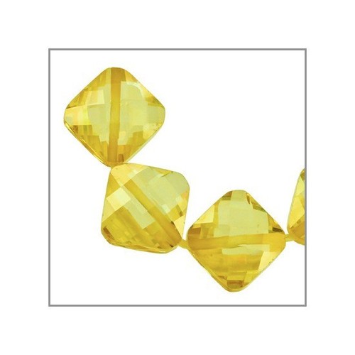 6 Cubic Zirconia Rhombus Beads 11mm Yellow #64041 | eBay