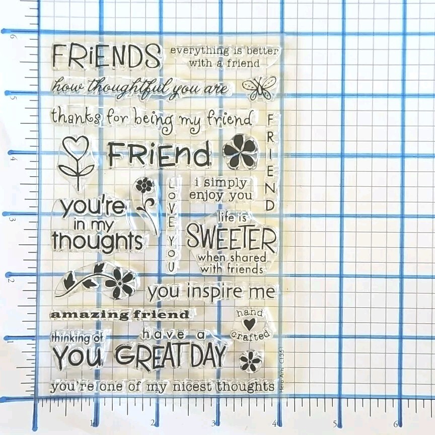 FRIEND SENTIMENTS CL351 Hero Arts Clear Stamps Sayings Sweeter Thoughts ...