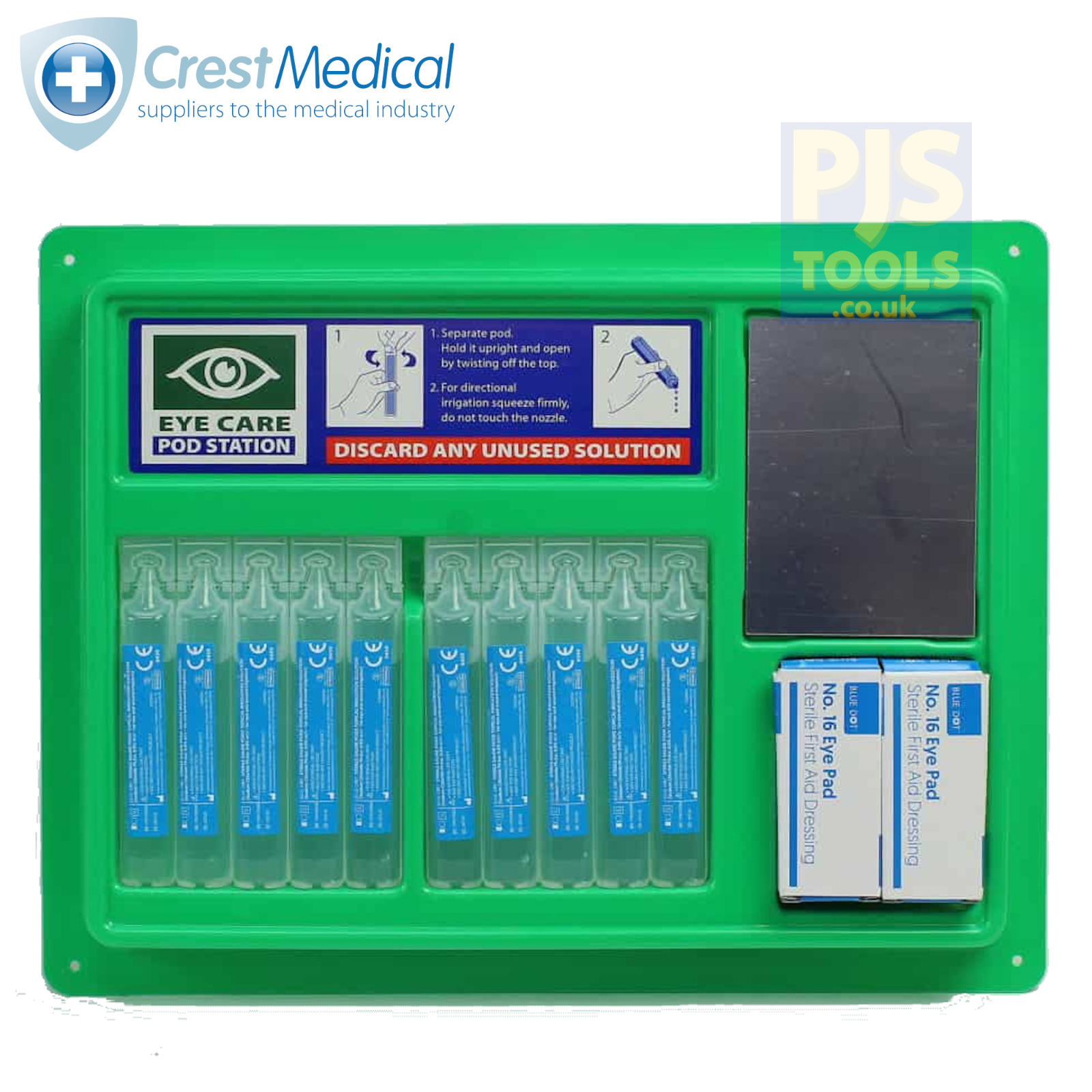 Blue Dot sterile eye pod wash station & 10 x 20ml saline eye pods or ...